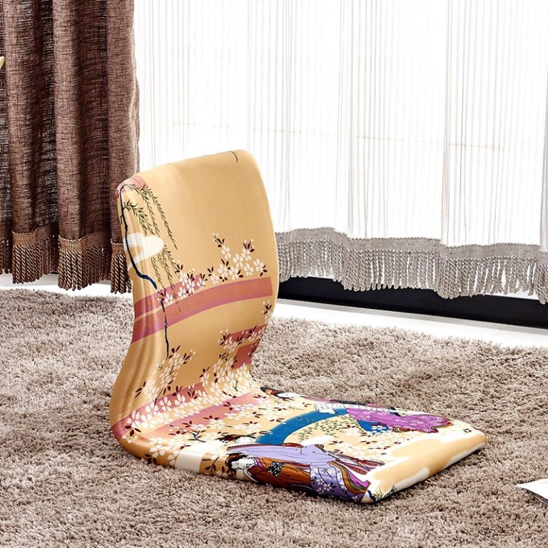 2pcs Japanese Zaisu Chair with Decorative Backrest – Viola Shopping