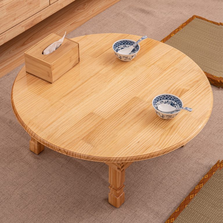 Wooden Foldable Round Low Tea Table – Viola Shopping